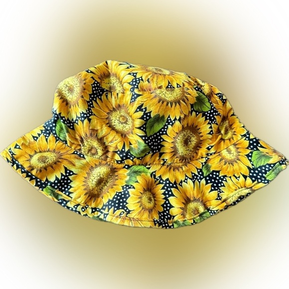 Vintage | Accessories | Vintage 9s Y2k Sunflower Bucket Hat Fall Autumn ...